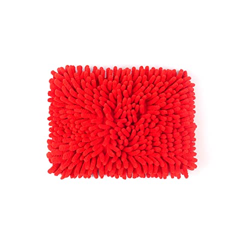 Maxshine Red Chenille Microfiber Wash Pad β Double Sided Long Super Soft Strands Makes Easy to Glide Over Any Car Surfaces, Windows, Mirrors, Great Washing Experience