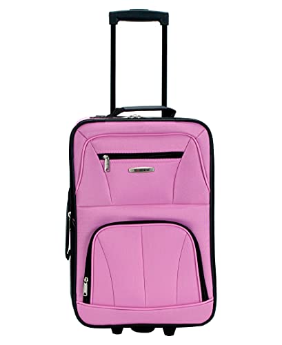 Rockland Journey Softside Upright Luggage Set, Expandable, Pink, 4-Piece (14/19/24/28)