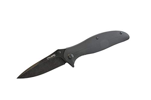 LA Police Gear TBFK S35VN Folding Pocket Knife, Best Knife for Gifts, Folding Pocket Clip Knife - Black