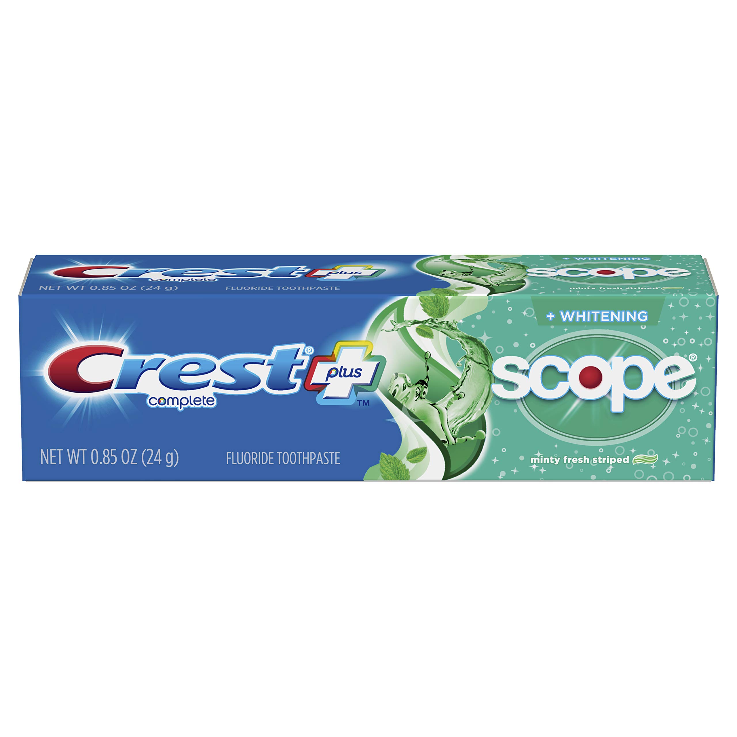 Crest Complete Whitening Plus Scope Minty Fresh Toothpaste .85 Ounce (12 Pack) | Fights Cavities and Freshens Breath for Clean Teeth| Travel Size Fluoride Paste (B07NBV4QWN)