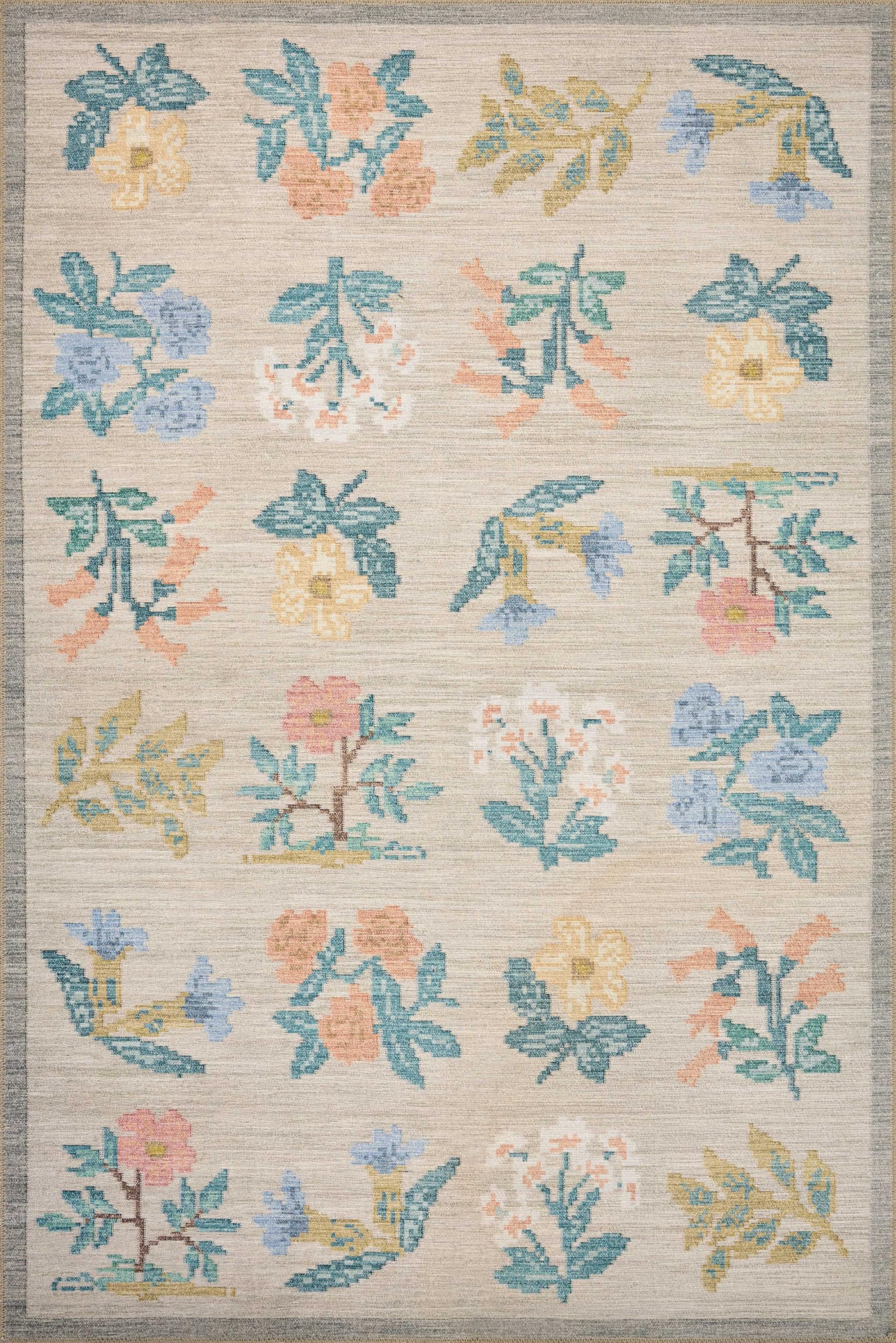 Loloi Rifle Paper Co. x Rosa Cream 7'-6" x 9'-6" Area Rug