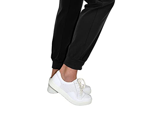 JDM Uniforms Women's 5 Pocket Jogger Scrub Pant Medical Nursing Black-Large
