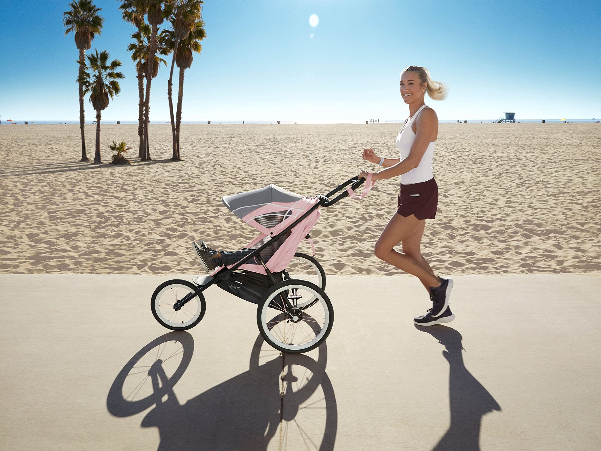 CYBEX AVI Jogging Stroller, Lightweight Aluminum Frame, Compact Fold for Storage, Height-Adjustable Handlebar with One-Handed Steering, Rear-Wheel Suspension & Handbrake, For Infants 9 months+
