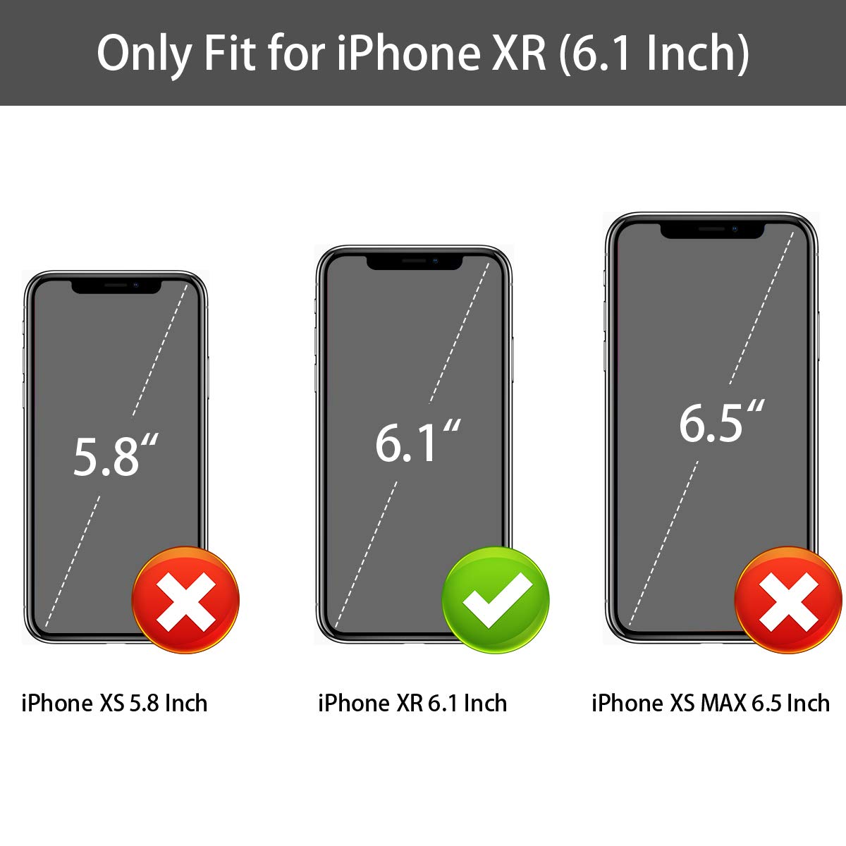 Coolden Hybrid Clear Phone Case for iPhone XR 6.1 Inches, Heavy Duty Protective Dual Layer Shockproof Case with Hard PC Bumper Soft TPU Back for 2018 Release Apple iPhone XR 10R, Transparent