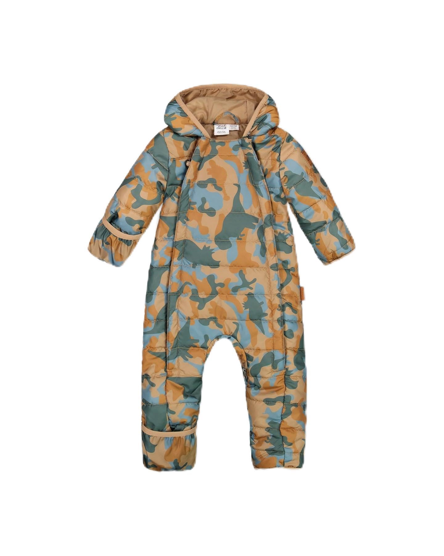 Deux par Deux Printed 3 In 1 Rain Set Khaki Dinosaurs & Golden Beige Baby Boy Toddler - 24 Months