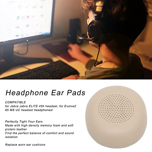 plplaaoo Headphone Pads,Headphone Replacement Ear Pads,Headphone Cushion Replacement Soft Protein Leather Memory Foam Noise Isolation Ear Cushion for Jabra Elite 45h Headphones(Gold)