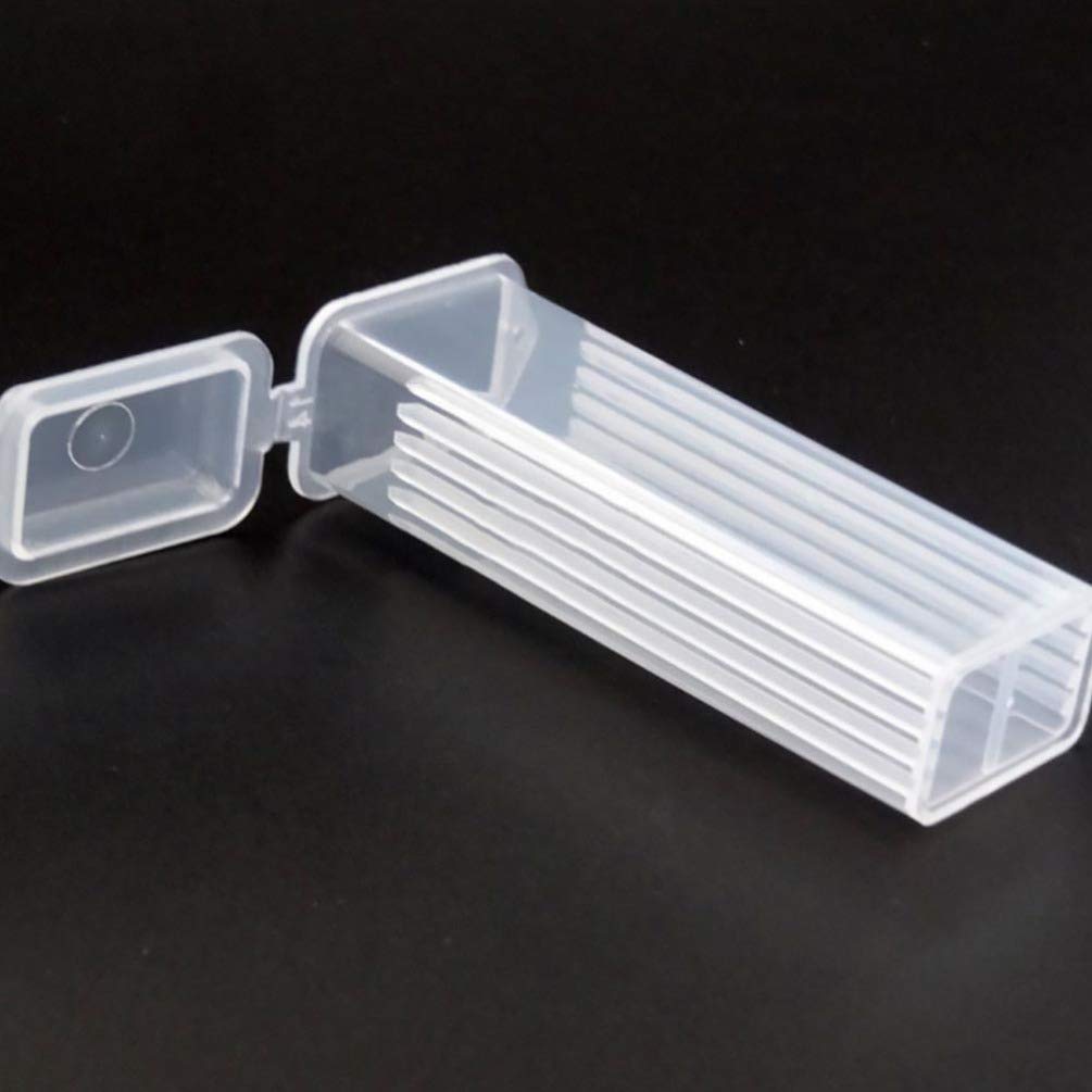 Scicalife Glass Slide Cases, 50pcs Plastic Rectangle Microscope Glass Holder Slide Box for 5 Slides, Microscope Slide Box for Laboratory Use