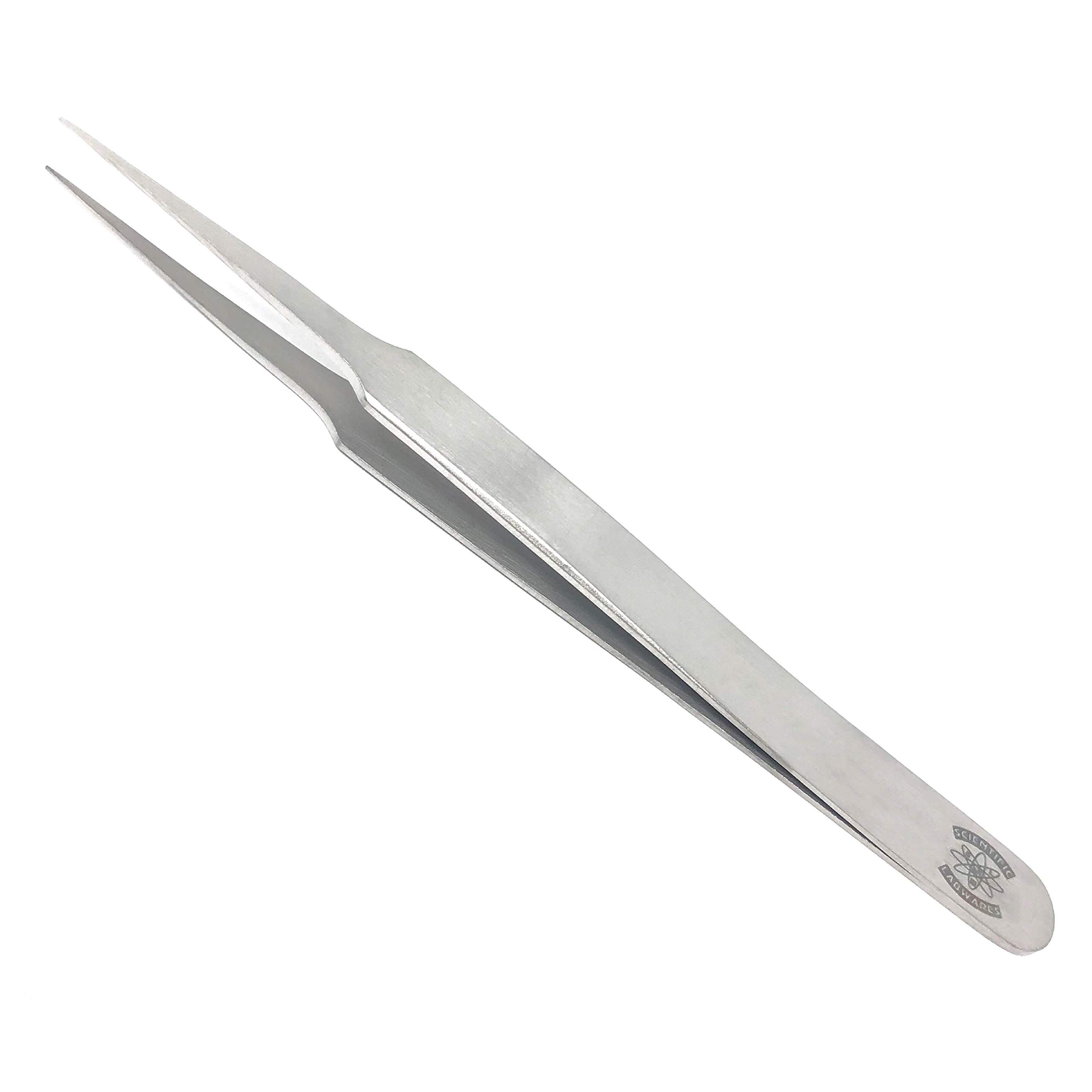 Scientific Labwares High Precision Stainless Steel Tweezers/Forceps with Straight Tapered Fine Point (4.75 in.)