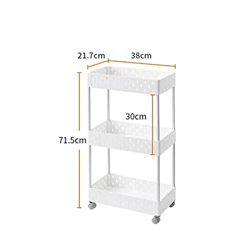 POCHY Multipurpose Storage Trolley Cart Serving Trolley Cart Utility Cart rolling storage trolley multifunctional serving trolley roll shelf for living room kitchen Office storage trolley for fruit ve