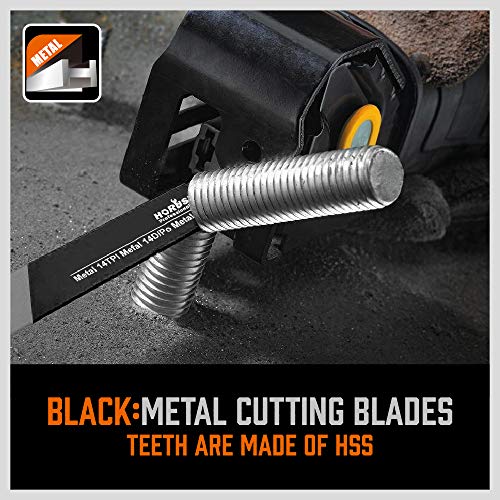 HORUSDY 34-Piece Reciprocating Saw Blades Set, Metal & Woodcutting Saw Blades, Sawzall Blades with Pouch.