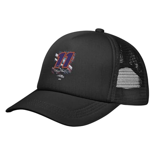 Denny Hamlin 11 Men's Adjustable Mesh Back Cap Curved Bill Snapback Mesh Baseball Cap Breathable Sun Hat
