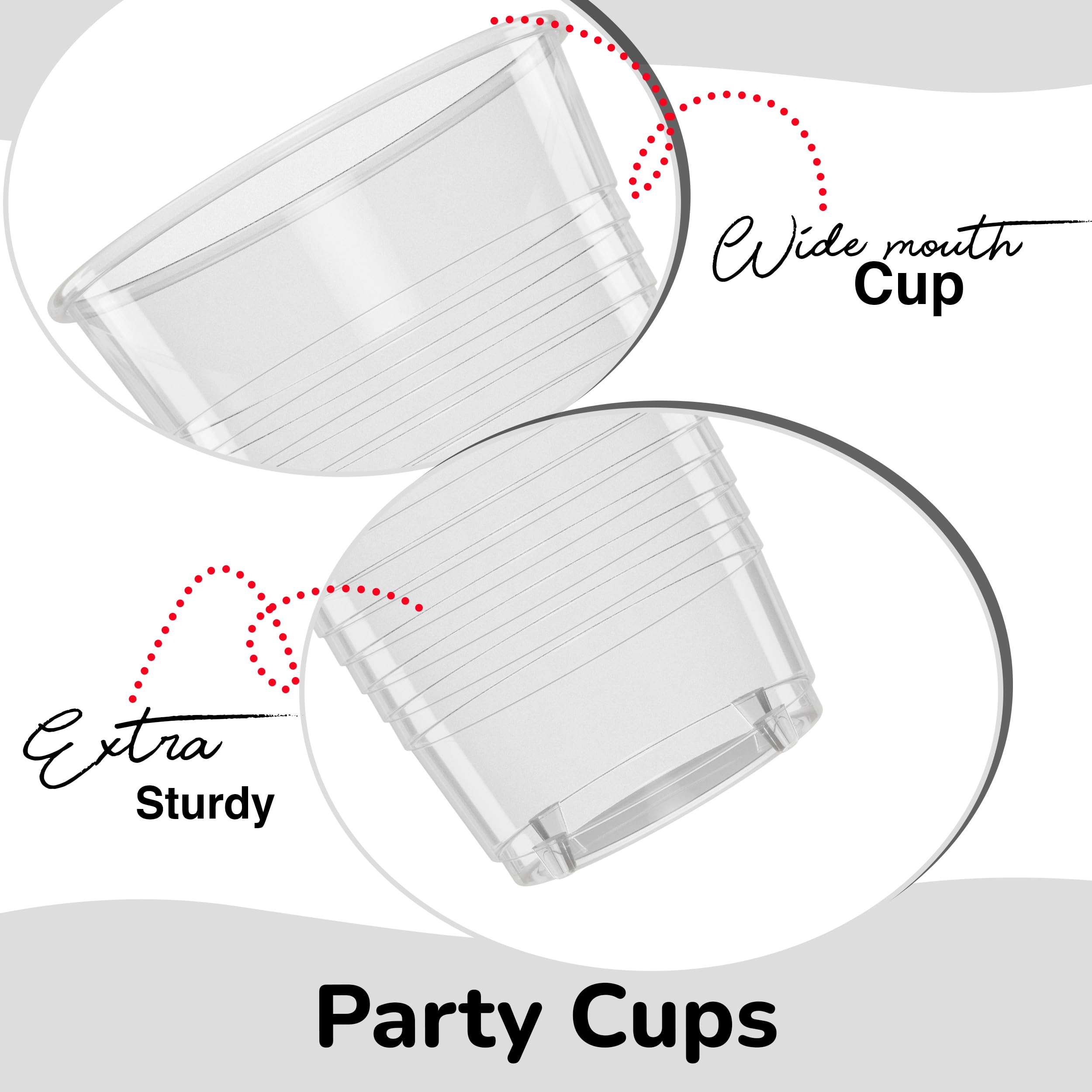 Exquisite Catergoods 700 Count Bulk Pack - 7 oz Clear Plastic Cups - Transparent Plastic Disposable Cups Multi Use Cold Beverage Plastic Clear Cups for Home ~ Office ~ Parties And More