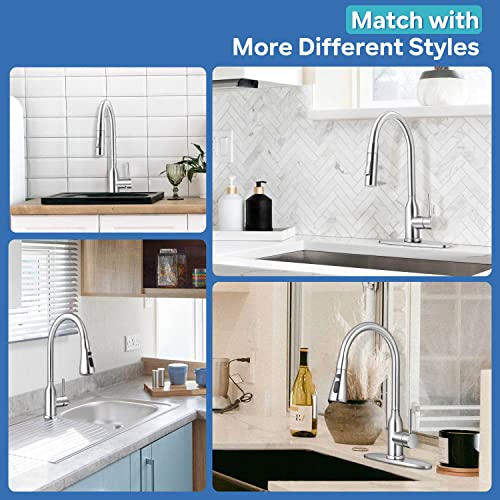 Homikit Kitchen Faucet with 2 Pull Down Sprayers, Brushed Nickel 18/10 Stainless Steel Kitchen Sink Faucets, Single Handle High Arc Kitchen Faucets for Farmhouse RV Bar Laundry