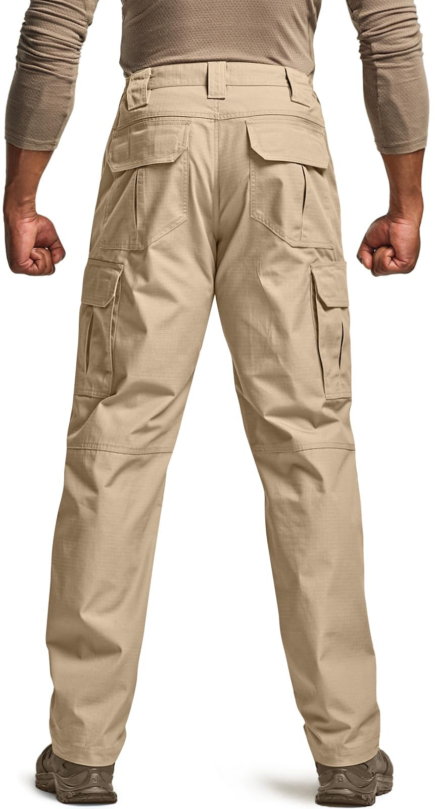 CQR Men's Tactical Pants, Water Resistant Ripstop Cargo Pants, Lightweight EDC Work Hiking, Outdoor Apparel, Duratex Mag Pocket Black, 34W x 30L
