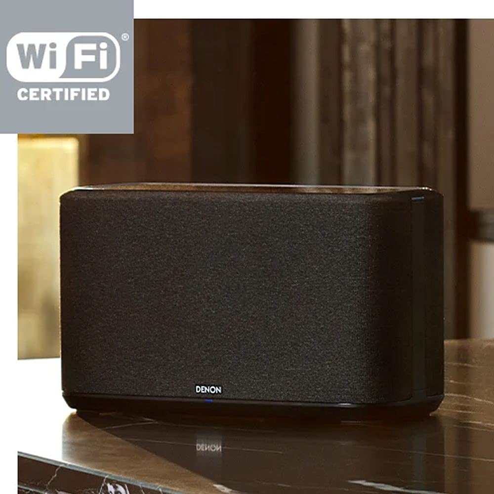 Denon New Home 350 Wireless Smart Speaker – Powerful Stereo Sound, Wi-Fi & Bluetooth, HEOS Built-in, Alexa Built-in, Siri & AirPlay 2, Spotify Connect, Multi-Room Support, Black