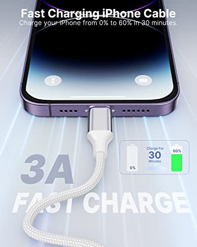 Short iPhone Charger 1ft 2Pack, Apple Certified 1 Foot iPhone Charger Cord Nylon Braided 12 Inch Short Cable Fast Charging Compatible with iPhone 13 12 11 Pro Max XR XS 8 7 6 Plus SE 2020