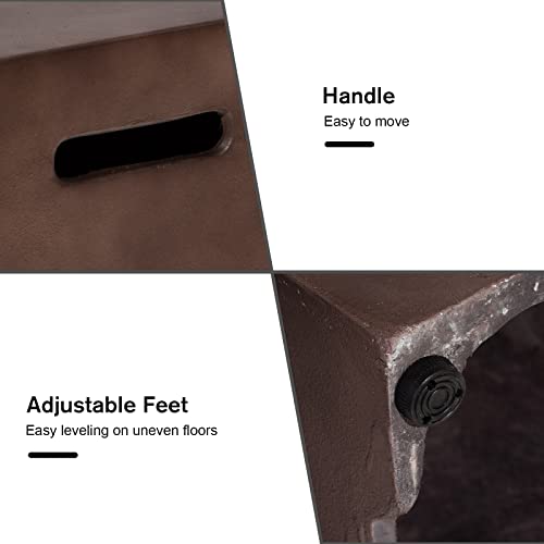 HOMPUS Propane Tank Cover Table 16 inch for Fire Table, 20lb Gallon Gas Tank Cover Table, Hideaway Concrete Grill Tank Table, MgO Tank Storage Box, Outdoor Side Table for Fire Pit, Patio, Dark Bronze
