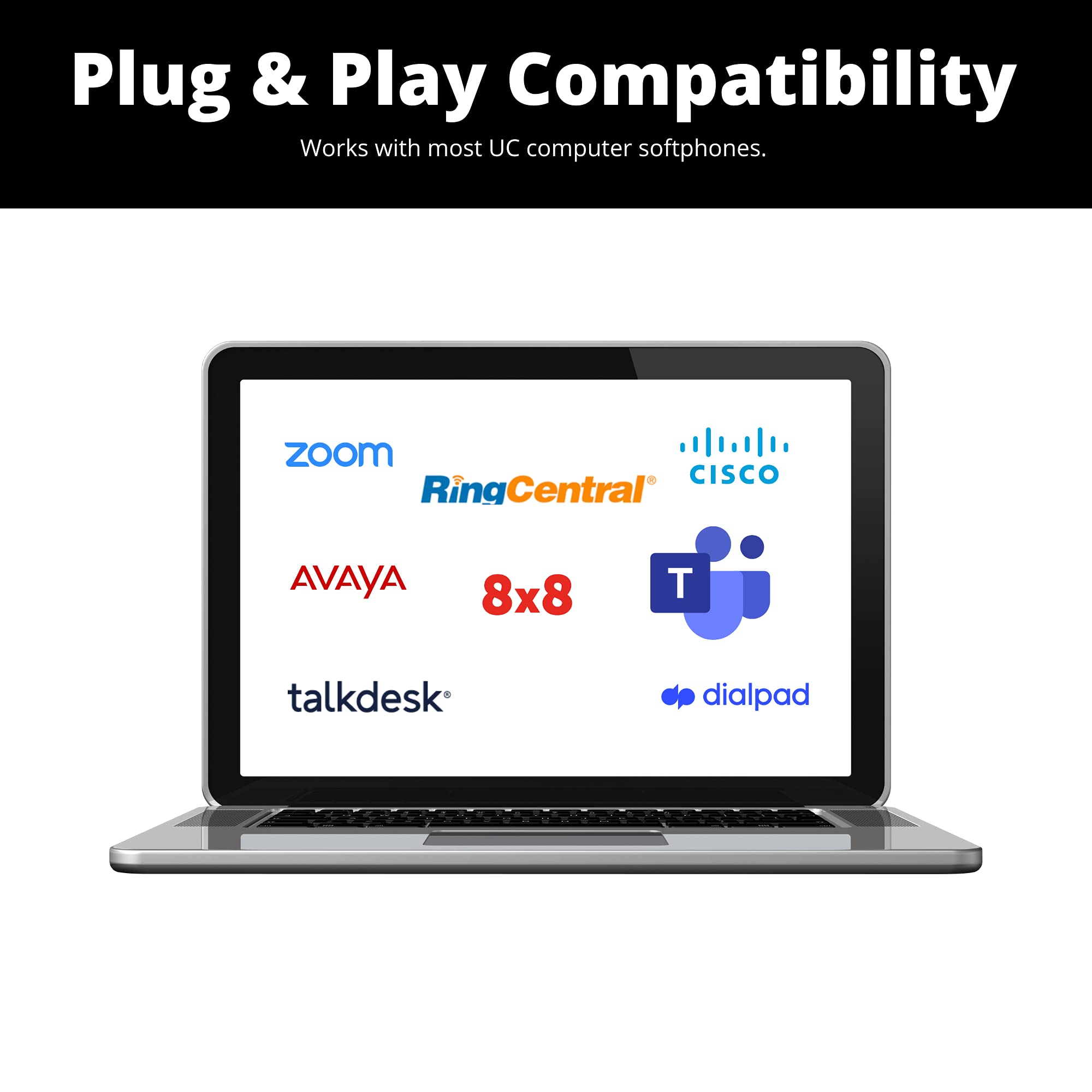 Discover D713U USB Earpiece Headset for Computer Calls and Meetings | Compatible with Zoom, Skype, Microsoft Teams, Cisco, Avaya, RingCentral and More
