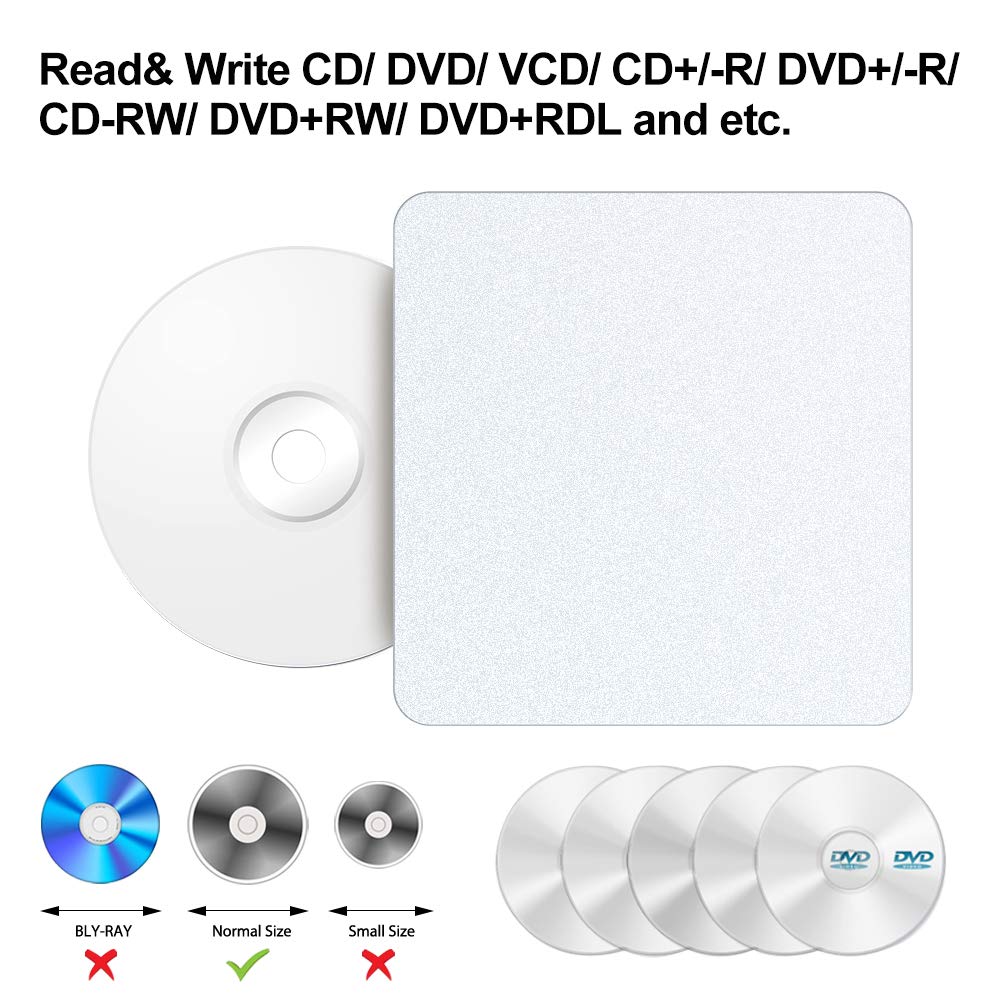External DVD CD Drive, USB C USB External Superdrive Burner Optical Drive CD RW DVD RW Disc Duplicator Compatible with Mac MacBook Pro Air iMac and Laptop