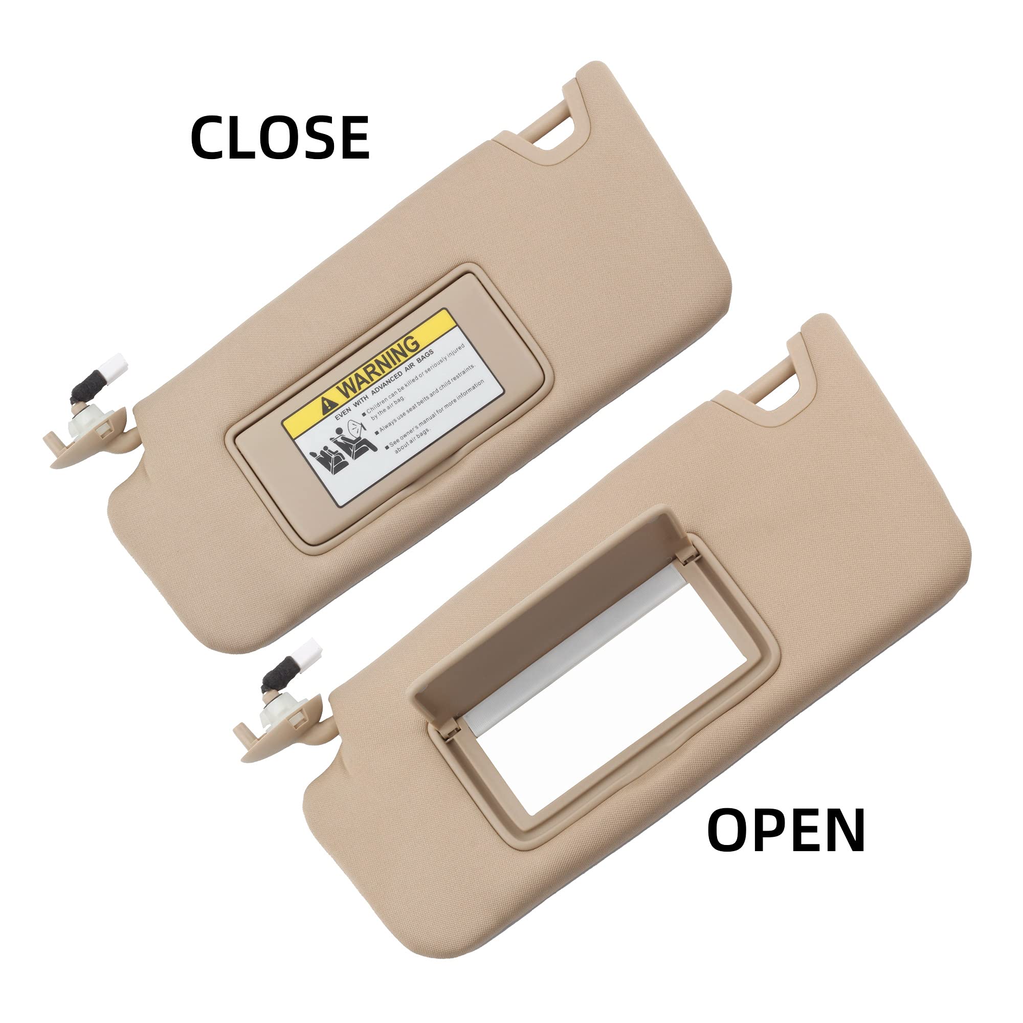 Dasbecan Beige Left Driver Side Sun Visor with Light Compatible with Honda Accord 2008 2009 2010 2011 2012 Replaces# 83280-TA5-A51ZA 83280TA5A51ZA