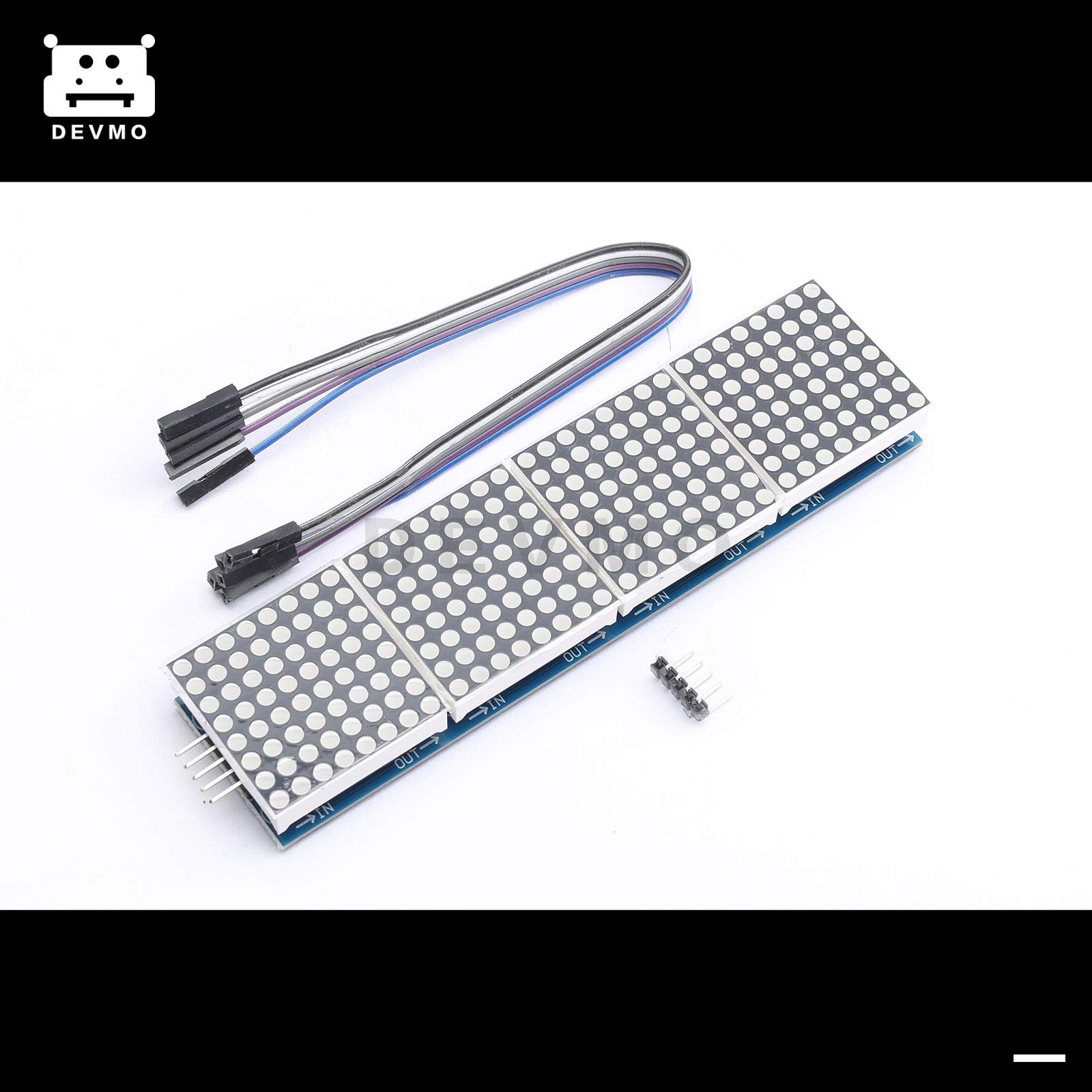DEVMO MAX7219 Dot led Matrix MCU Control LED Display Module Compatible with Ar-duino Raspberry Pi Microcontroller with 5Pin Line