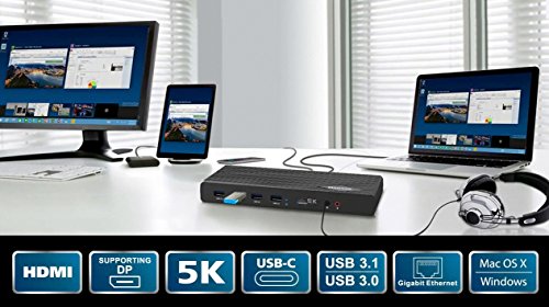 Diamond Multimedia (DS6950) Ultra Dock 5K/4K USB Type-C, Type-A Docking Station and Compatible with Thunderbolt 3 Laptops/Desktop PC’s