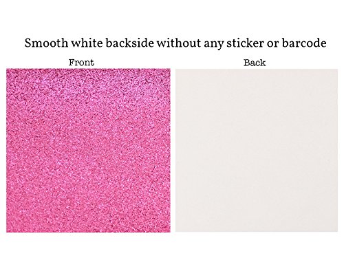 Crafasso 12" x 12" 300gms Heavy & Premium Glitter cardstock, 15 Sheets, Raspberry