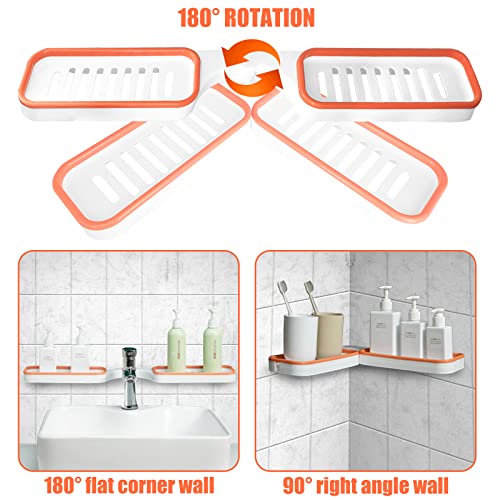 Shower rack multifunctional shower rack Foldable Drill Free Shower Storage Rack Storage Basket Shower Rack Shower Rack Kitchen Bathroom Bedroom Storage Rack (Grey)