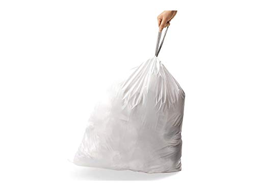 simplehuman Code Q Custom Fit Drawstring Trash Bags in Dispenser Packs, 50-65 Liter / 8 Gallon, White β 240 Liners