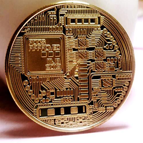 Gruyu Bitcoin Copper Round Bitcoin Coin Pure Limited Copper Bitcoin Collectors Coin (Gold)