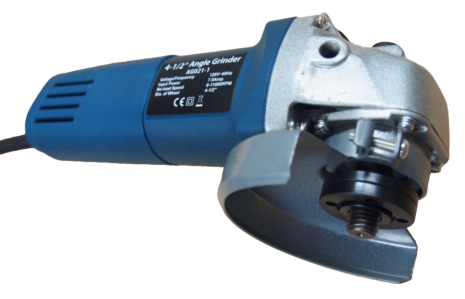 Hoteche 4-1/2"" Electric Variable Speed Angle Grinder 6.5AMP P800421A, Blue