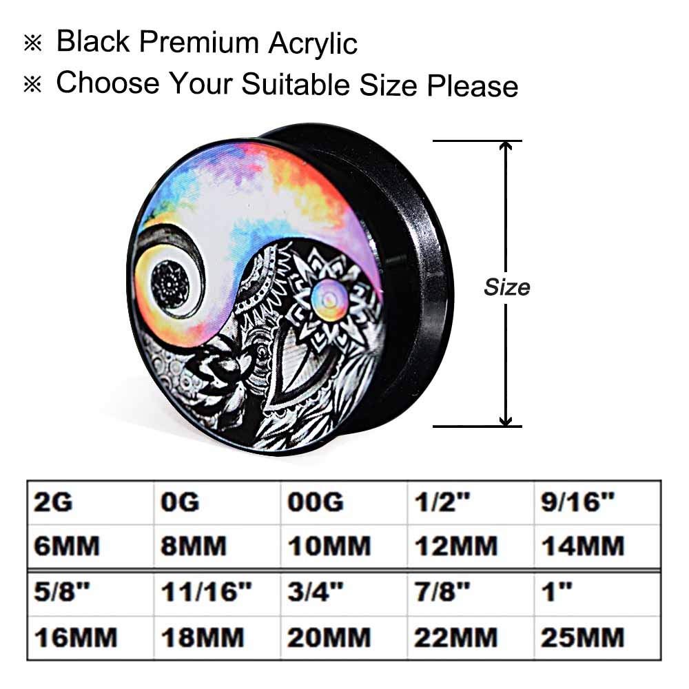 FLYUN Ear Gauges Plugs and Tunnels Ear Stretcher Expander 6mm-25mm Double Flared Screw Plug Piecing Jewelry (0G (8mm))
