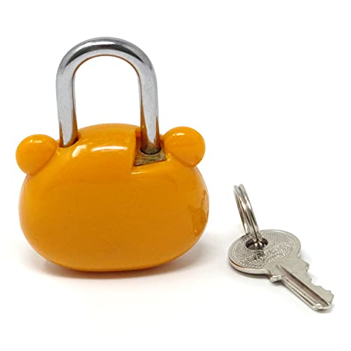 Honbay Cute Cartoon Animal Padlock Mini Brown Bear Padlock Lock with Key - for Jewelry Box, Purse, Handbag, Backpacks, Cabinet, Treasure Chest, Suitcases, Lockers, Letter Box, Diary, Notebook, etc