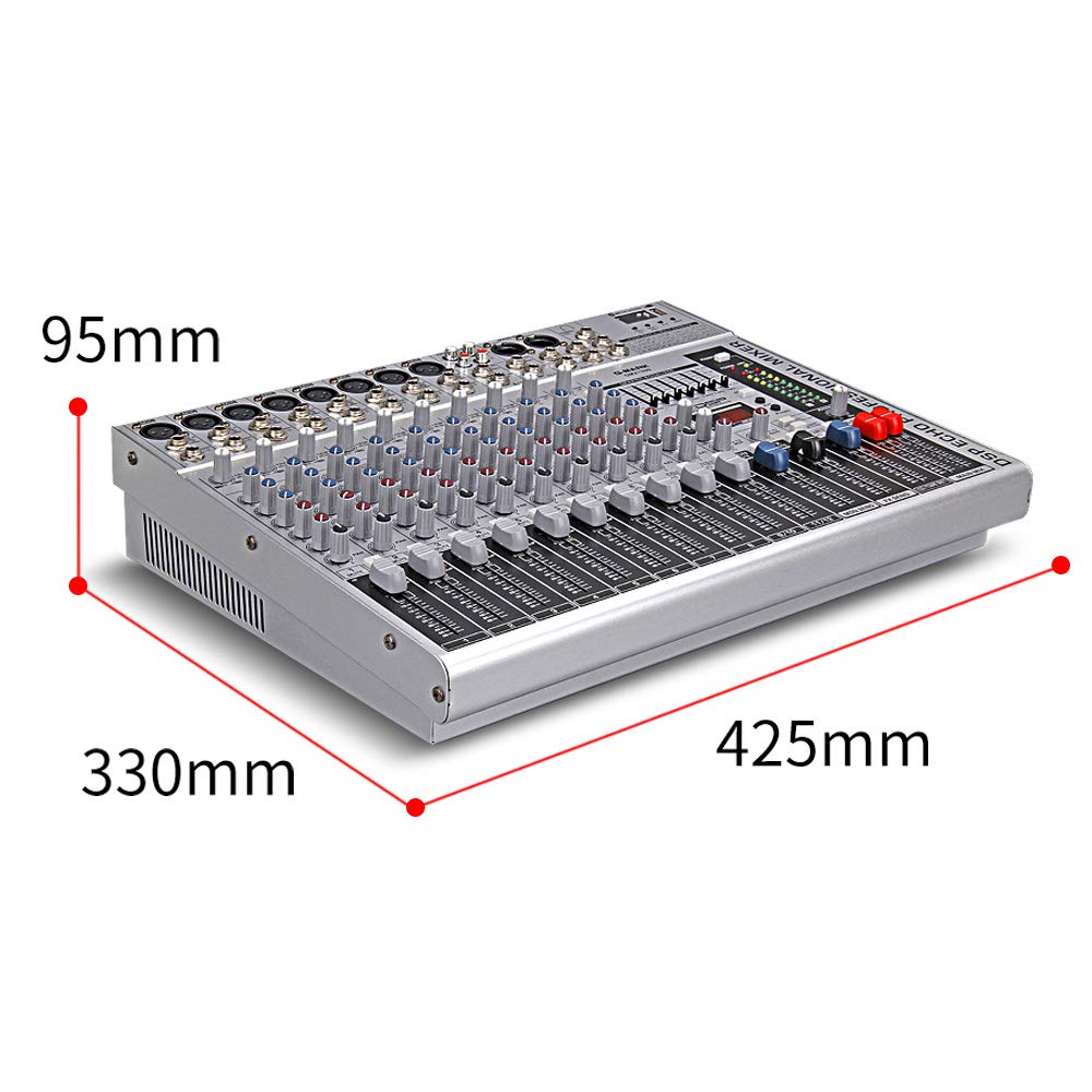 DJ Mixer G-MARK GMX1200 12 channel Professional USB Audio Mixing console Music Studio 8 mono 4 stereo 7 brand EQ 16 Effect Podcast Streaming Audio Interface
