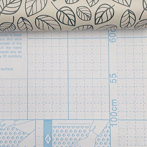 Yifasy 19.7ft Roll Green Leaf Shelf Liner Peel and Stick Countertop Shelving Paper Wallpaper Drawer Chest Vinyl Film (M-236.2x17.7 Inch)