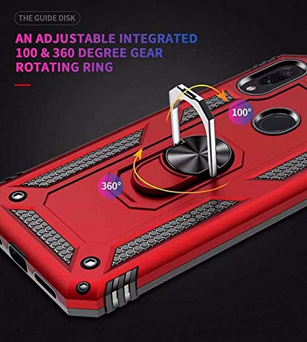 Strug for Xiaomi Redmi Note 7/Redmi Note 7 Pro Case,Heavy Duty Shockproof Protection Built-in 360 Rotatable Ring Magnetic Car Mount Case with Screen Protector for Xiaomi Redmi Note 7(Blue)