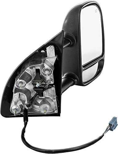 Dependable Direct Right Passenger Side Mirror for 2001-2005 Ford Excursion, 2003-2007 Ford Super Duty - F-250, F-350, F-450, F-550 - Power Operated, Manual Folding Replacement Mirror - FO1321268