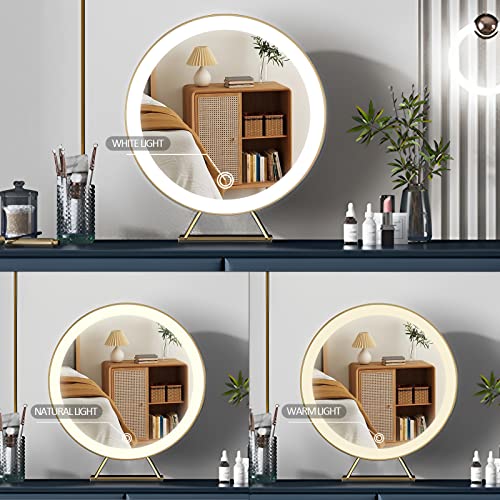 YIMAKEY Vanity Desk Set Mirror: Blue 31 Inches Makeup Table with 3 Modes Lights Mirror and 4 Drawers 1 Stool - Luxurious Fashionable Vanity Desk for Bedroom for Her