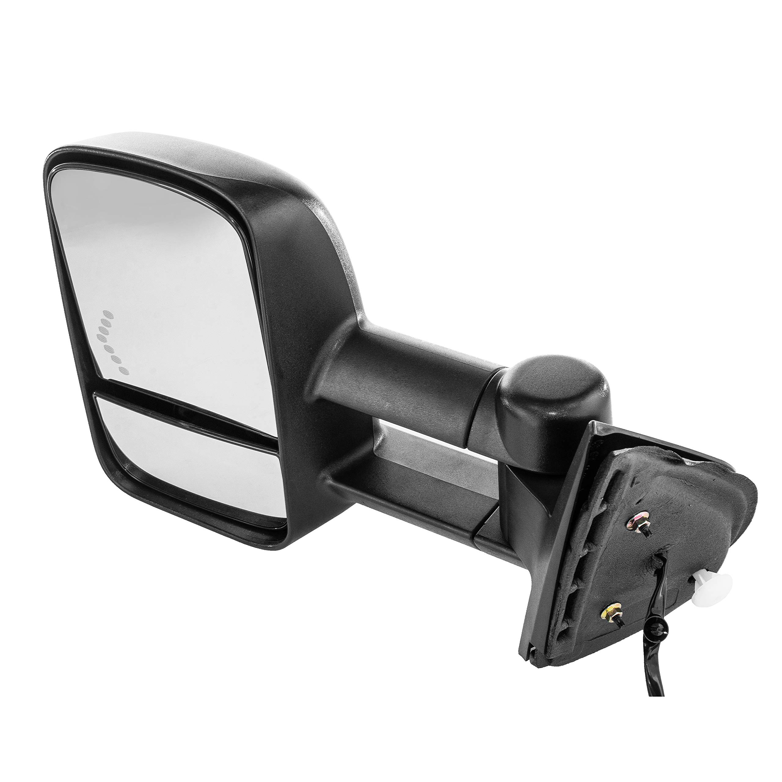 Dependable Direct Left Driver Side Towing Mirror for 2007-2013 Chevy Silverado 1500 Textured Telescopic Folding Heated Left Door Mirror with Signal Light - GM1320354