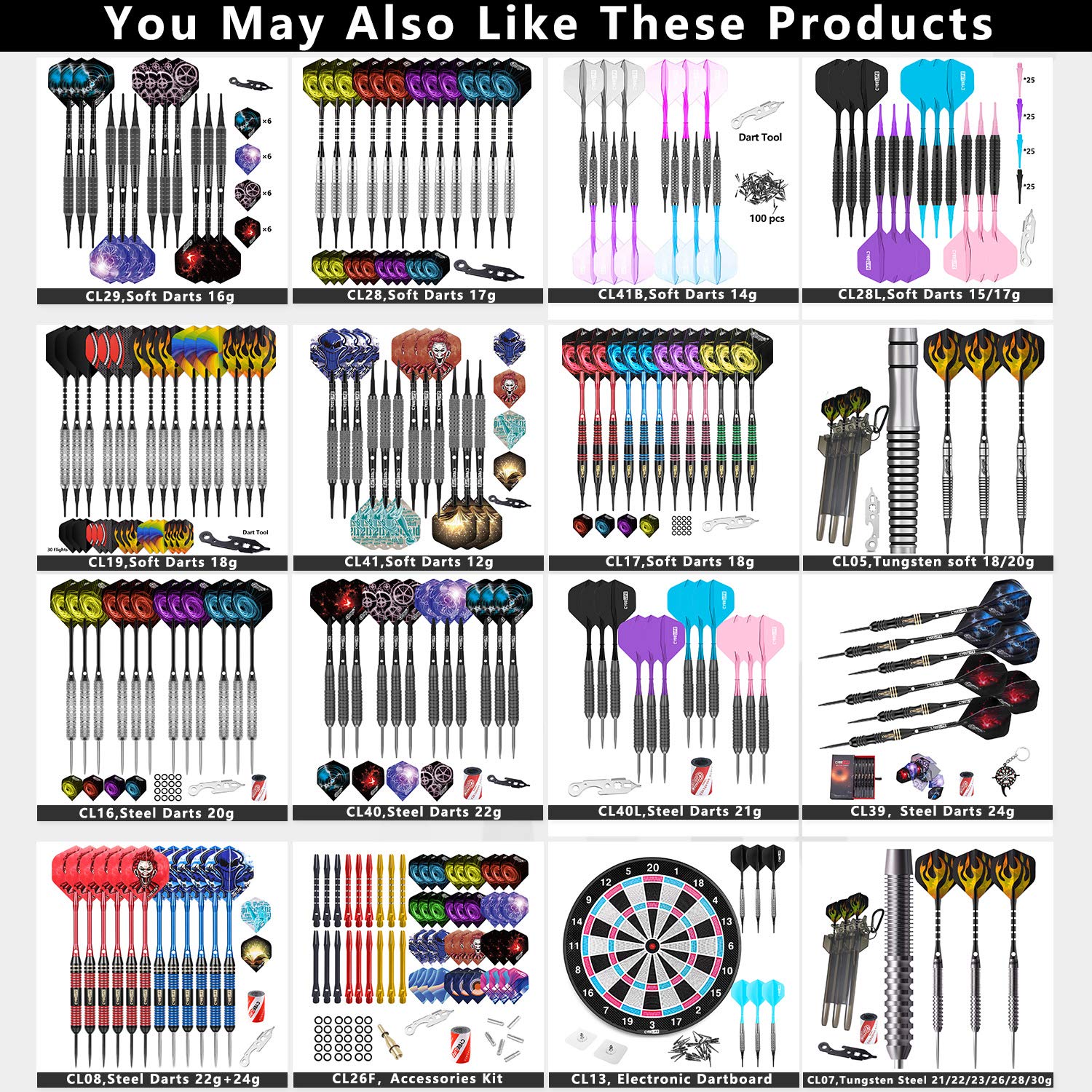 CyeeLife Plastic tip Darts Set 14g,Flights Don't Fall Off&Beautiful-Colorful&Durable Flights&Not Easy to Break&Bend,with Extra Tips&Dart Tool