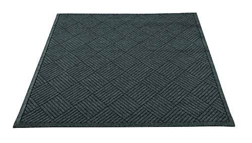 Guardian EcoGuard Diamond Indoor Wiper Floor Mat, Recycled Plactic and Rubber, 4'x6', Charcoal Black,EGDFB040604