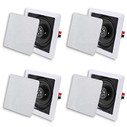 Herdio Bluetooth Ceiling Speakers, 320W 5.25 Inch Flush Mount in Wall Speakers Surround Sound System, Perfect for Home Theater, TV, Bathroom, White, 2 Pairs