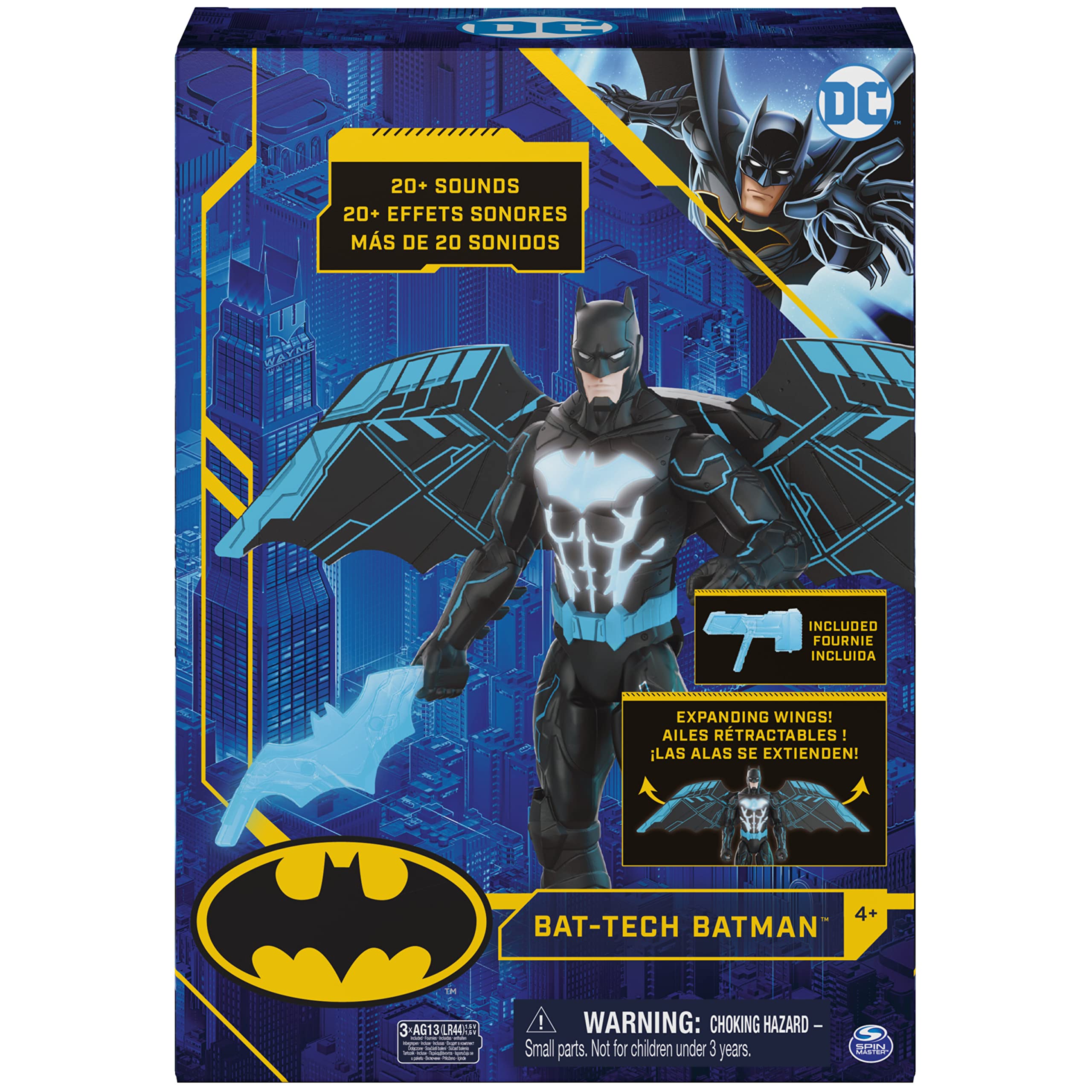 DC Comics Batman Bat-Tech 12-inch Deluxe Action Figure with Expanding Wings, Lights and Over 20 Sounds, Kids Toys for Boys