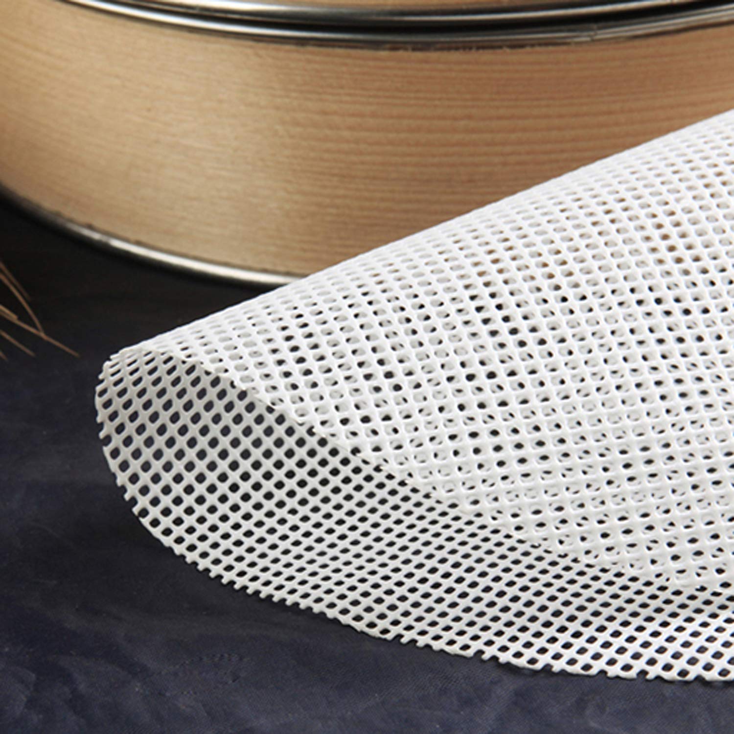 GUCUJI 4Pcs 12 inch Non stick Silicone Steamer Liners Mesh Mat Pad Steamed Buns Dumplings Baking Pastry Dim Sum Mesh