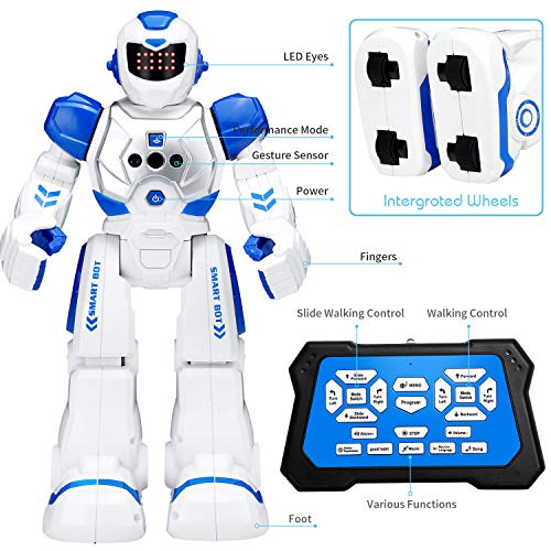 KingsDragon Robots Toy for Kids, RC Gesture Sensing Toy, Interactive Walking Singing Dancing Robot Birthday Gift Presents for Boys Girls Age 3 4 5 7 8 9 Years Old