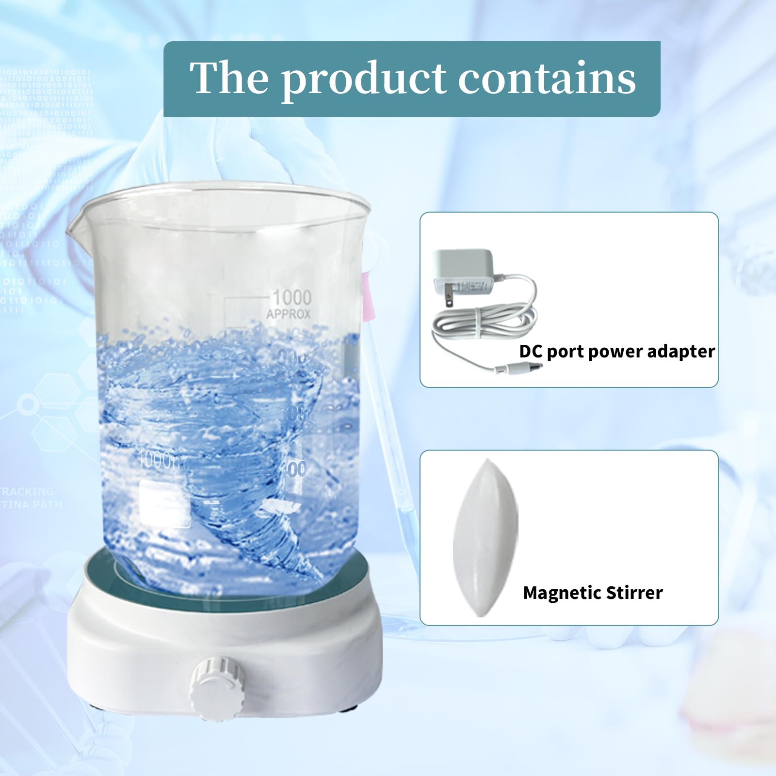 LAB FOUAVE Magnetic Stirrer 200-3500rpm,Maximum stirring capacity 3000ml,Suitable for schools, work, or experimental projects,Laboratory Mini Magnetic Mixer Stirrer(No Heating)