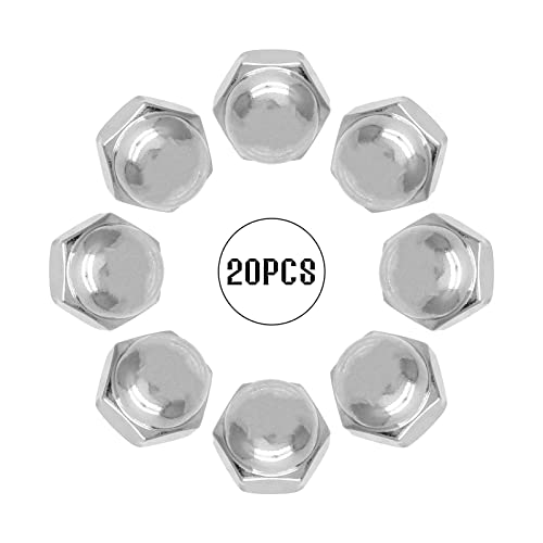 Piutouyar Acorn Cap Nuts Hex Nut 1/4-20, 304 Stainless Steel 18-8 Hex Dome Cap Nut (20Pcs)