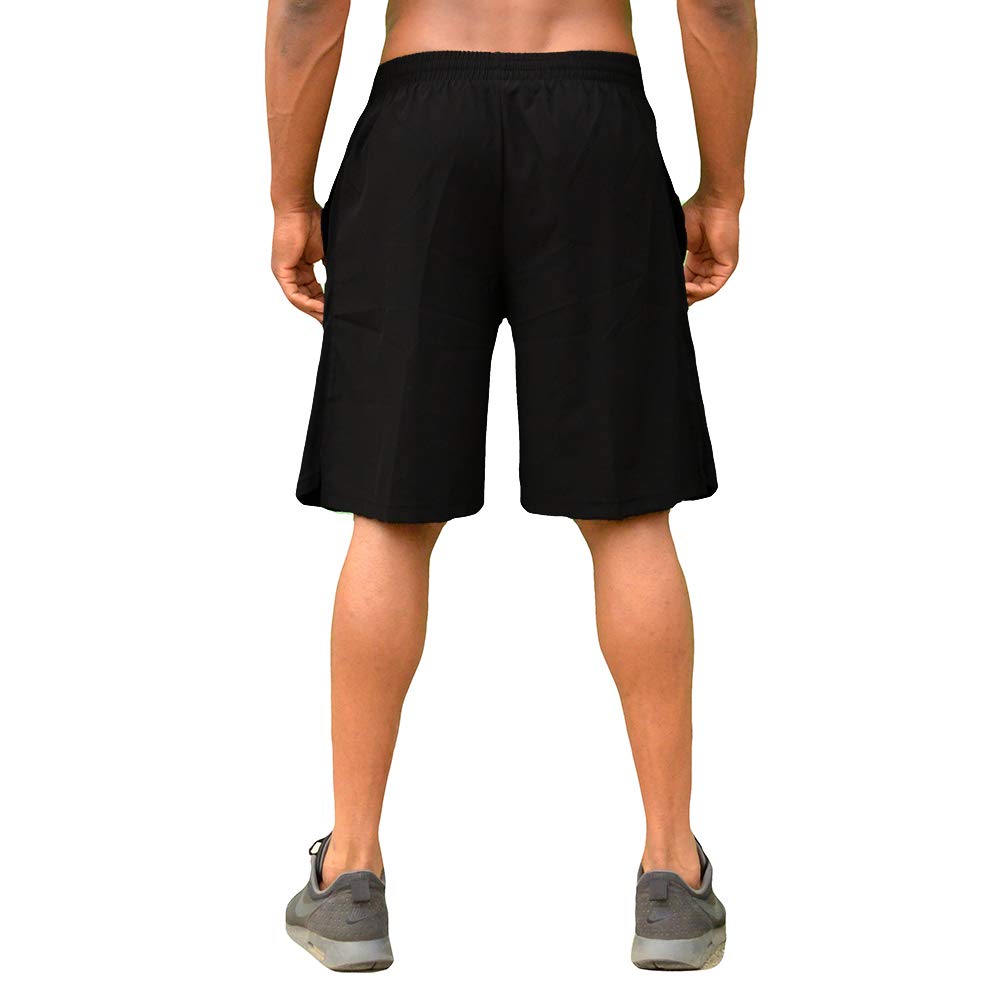 Colosseum Active Men's 9 Inch Stretch Woven Knee Length Gym and Cardio Short Black-Black