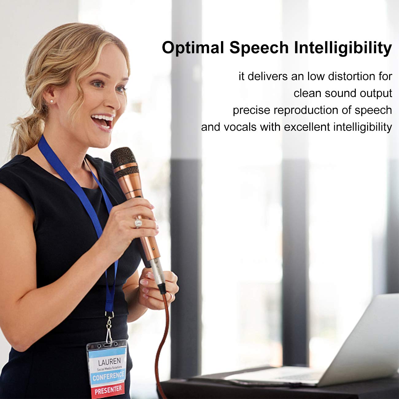 Depusheng Universal Wired Uni-Directional Handheld Dynamic Microphone Noise Isolation Microphone Gold
