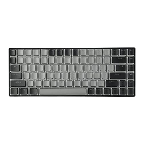 YMDK 128 PBT Double Shot Doubleshot Shine Through ANSI ISO OEM Profile Pudding Keycaps Key caps for MX Mechanical Keyboard 61 68 87 104 (128 Black Gray)